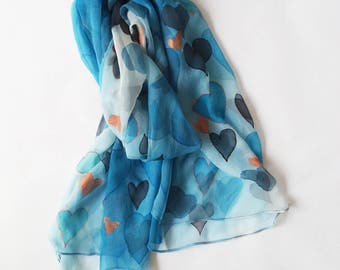 White chiffon scarf | Etsy