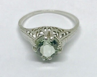 Prasiolite ring | Etsy