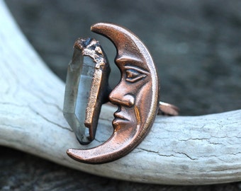 Raw crystal ring | Etsy