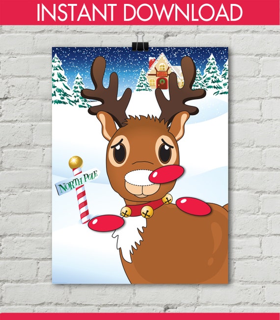 Reindeer Party - Pin the Nose Game - Reindeer Games, Reindeer Party ...
