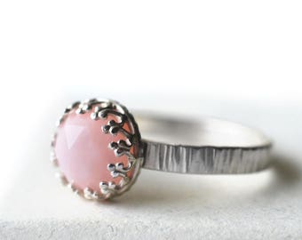 Pink opal ring | Etsy