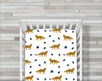 Fox crib sheet | Etsy