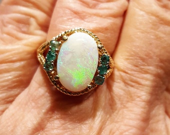Genuine opal ring | Etsy