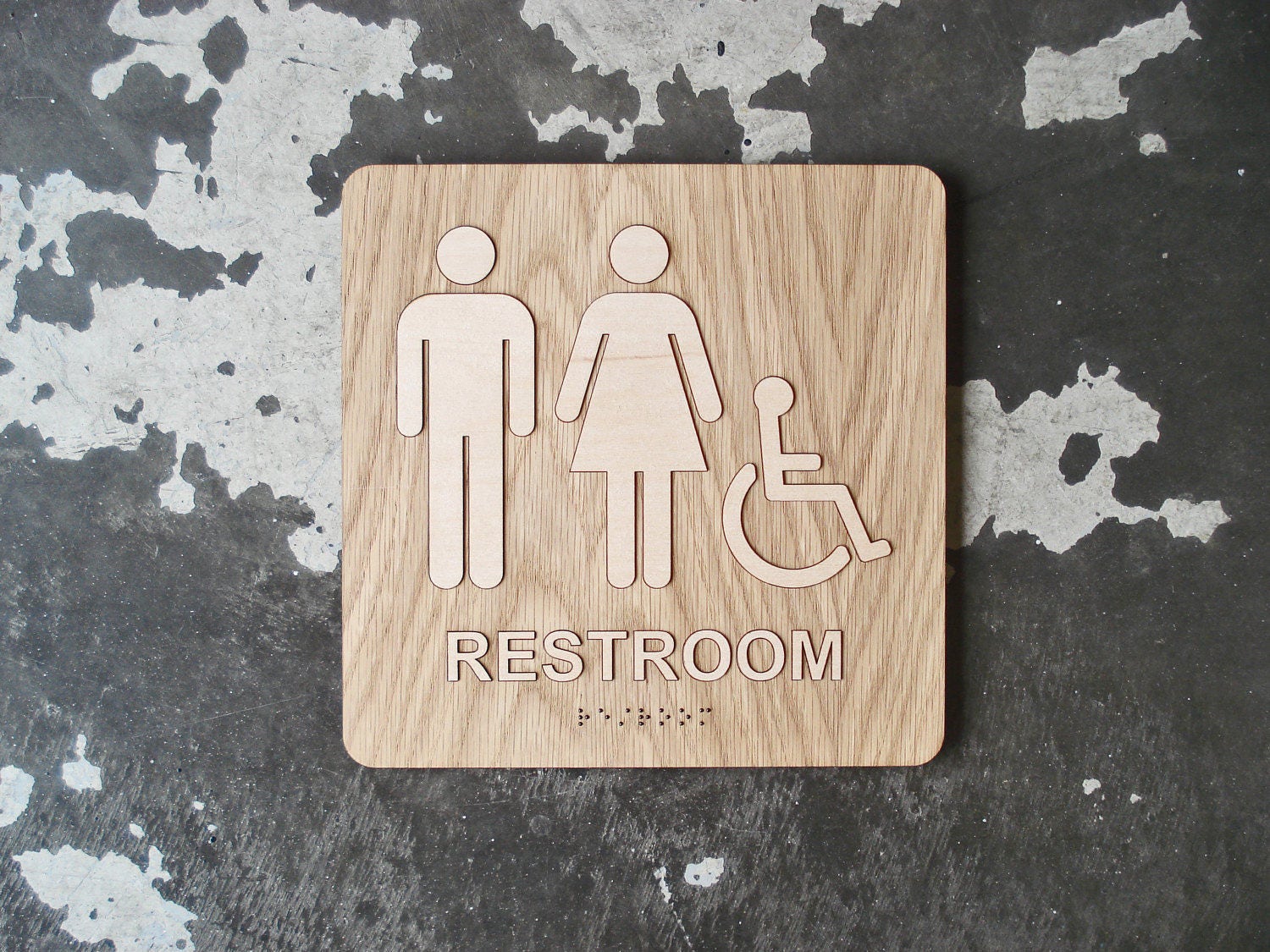 ADA Square Restroom Bathroom Sign Modern Signage Various