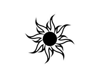 Abstract Sun Decal Di Cut Decal