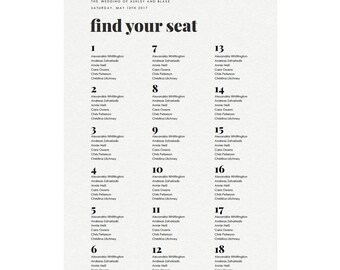 Seating chart sign | Etsy