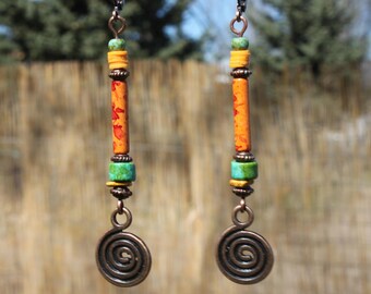 Handmade Bohemian Boho Earrings Jewelry by NtikArtJewelry on Etsy