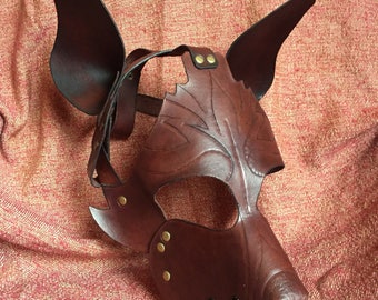 WOLF Wolf/Pup Hood Genuine Leather for Puppy Play