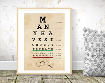 Vintage eye chart | Etsy