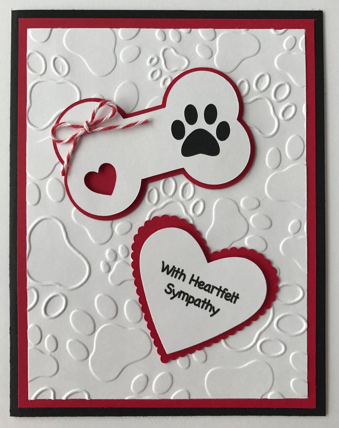 Handmade Dog Sympathy Card Heartfelt Sympathy