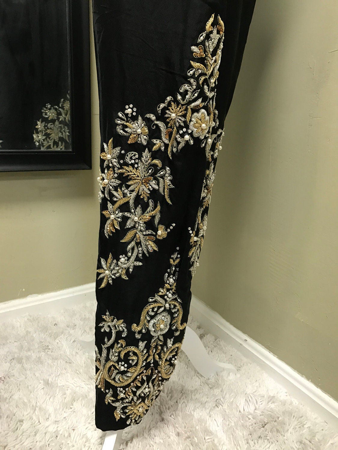 Embroidered Cigarette Pants