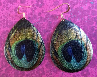 Peacock earrings | Etsy