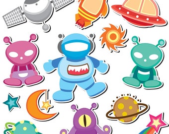 Outer space clipart | Etsy