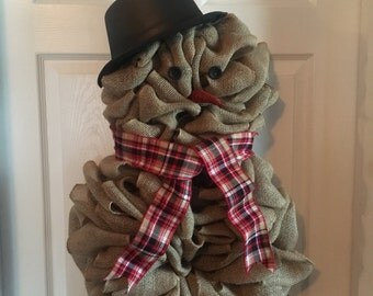 Burlap snowman | Etsy