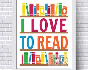 Reading poster | Etsy