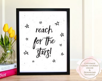 Inspirational Wall art Reach for the stars wall art print