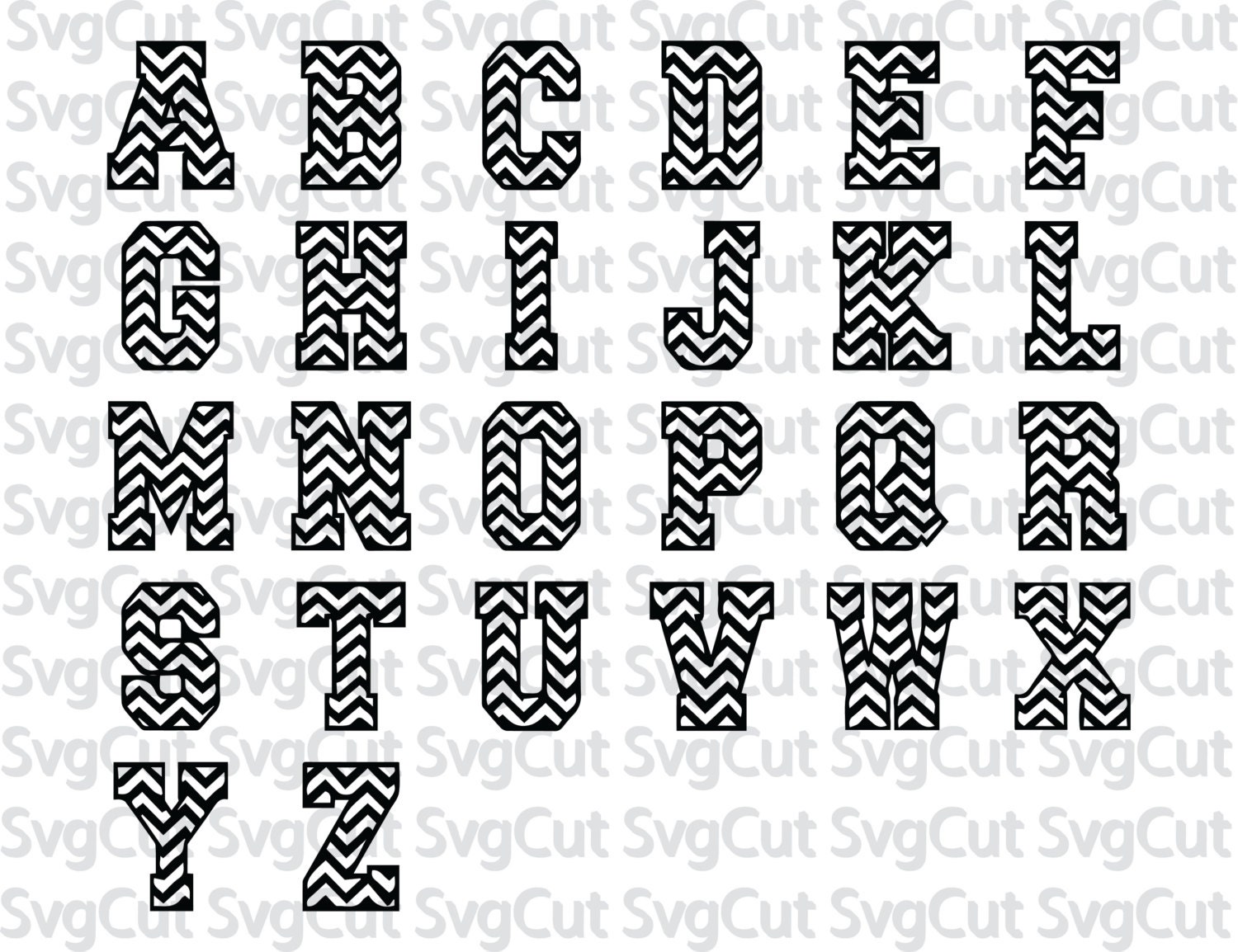 Chevron Printable Letters