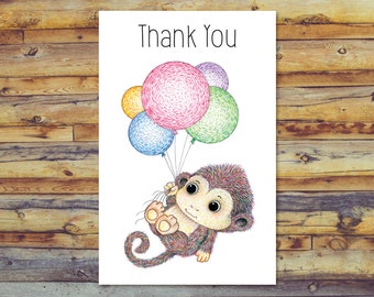 Monkey thank you | Etsy