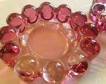 Pink glass ashtray | Etsy