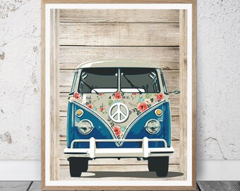 Vw van art | Etsy