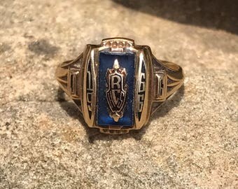 10k gold class ring | Etsy