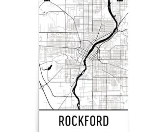 Rockford map Old map of Rockford Illinois Fine print