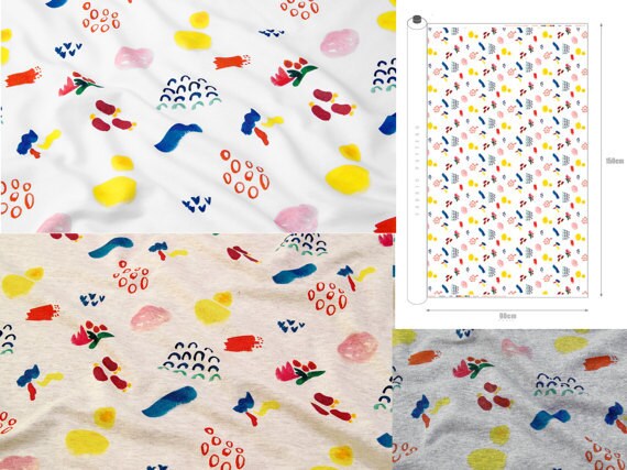 watercolor knit fabric/boy knit fabric/baby knit fabric/french terry ...