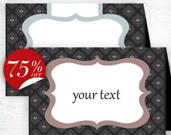 Black and White Printable Chalkboard labels Instant Editable