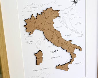 Italy map | Etsy