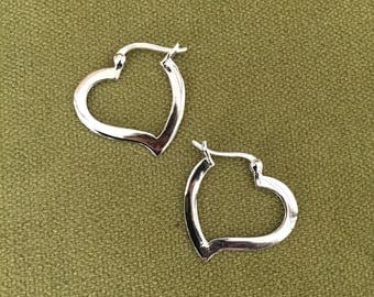 Heart hoop earrings | Etsy