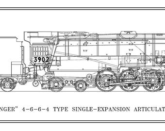 Steam Locomotive Charts & Drawings by LocomotiveCharts on Etsy