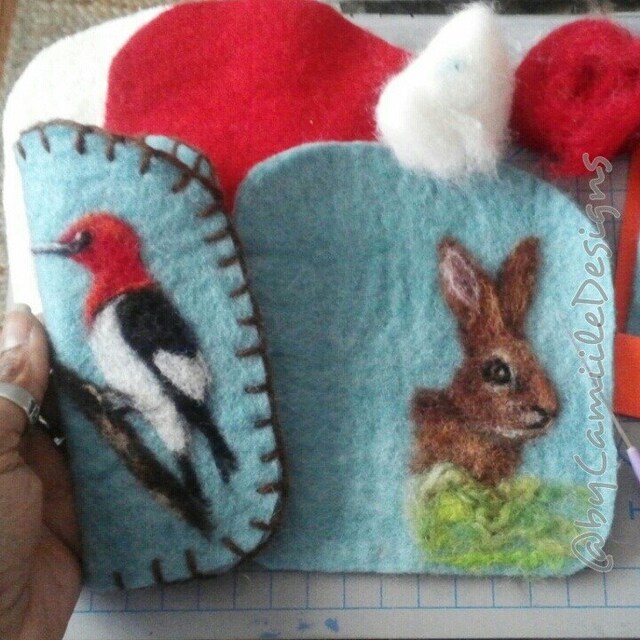 Painting Needle Felting Doily Rugs by byCamilleDesigns on Etsy