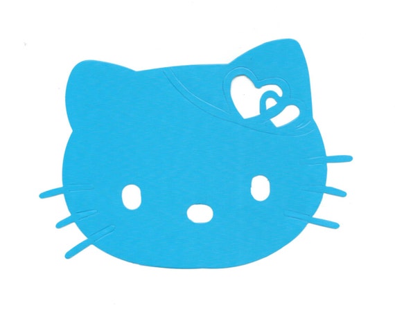 Hello Kitty Vinyl Decal Sticker w/Hearts Light Blue 3 x