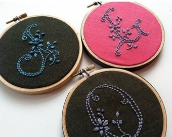 Letter j embroidery | Etsy