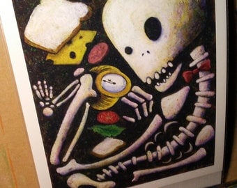 Hungry skeleton | Etsy