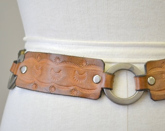 Leather link belt | Etsy