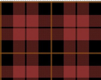 Maroon plaid fabric | Etsy