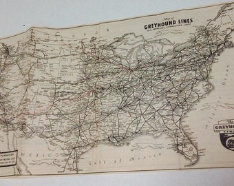 Items similar to Vintage Go Greyhound Bus Travel Poster - Winter ...