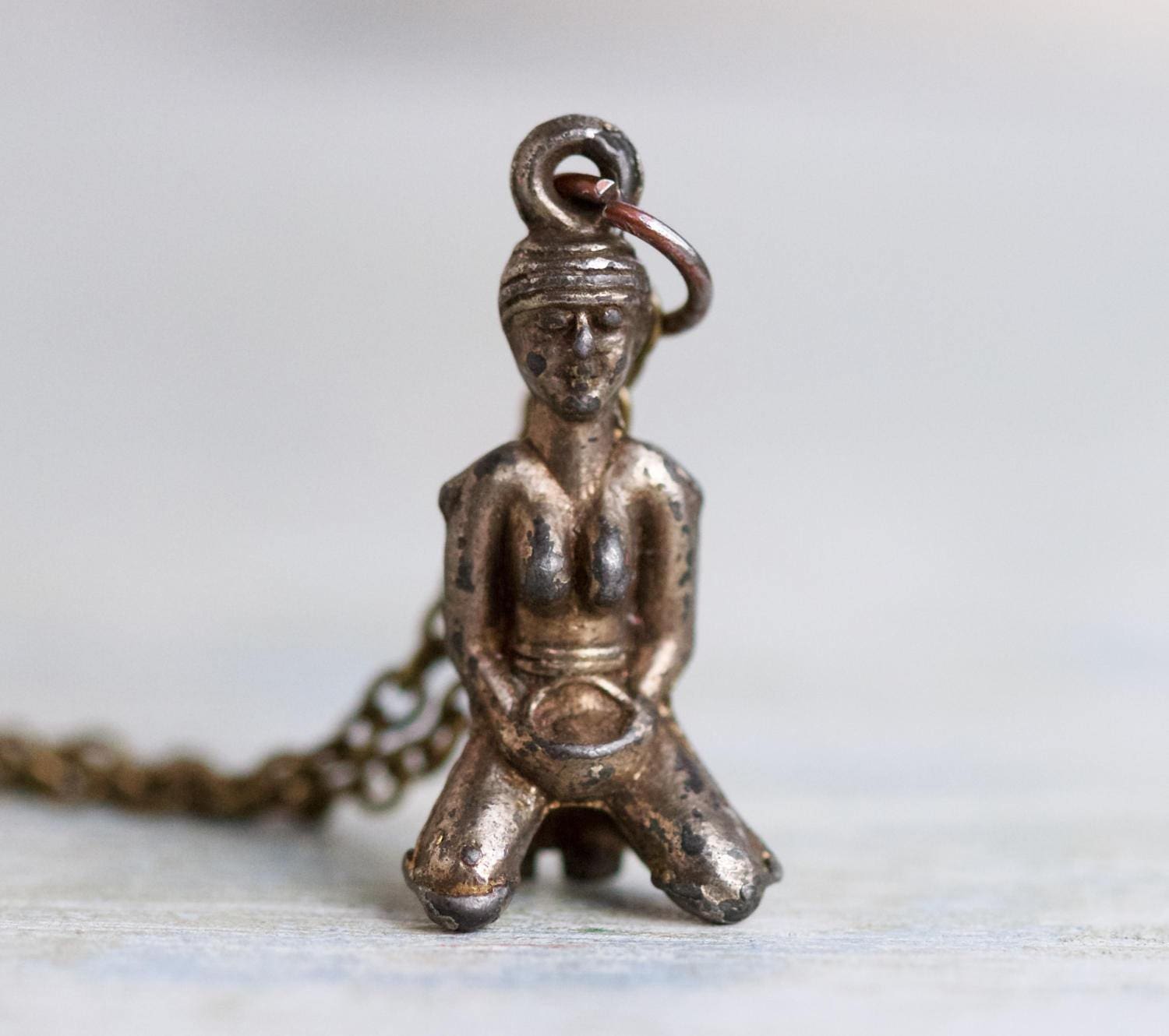 Fertility Necklace Miniature Statue of a Nude Kneeling Woman