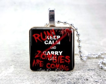 Zombie Shirt Keep Calm Carry On Run Zombies Are Coming