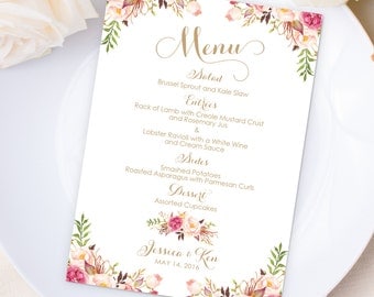 Buffet menu cards | Etsy