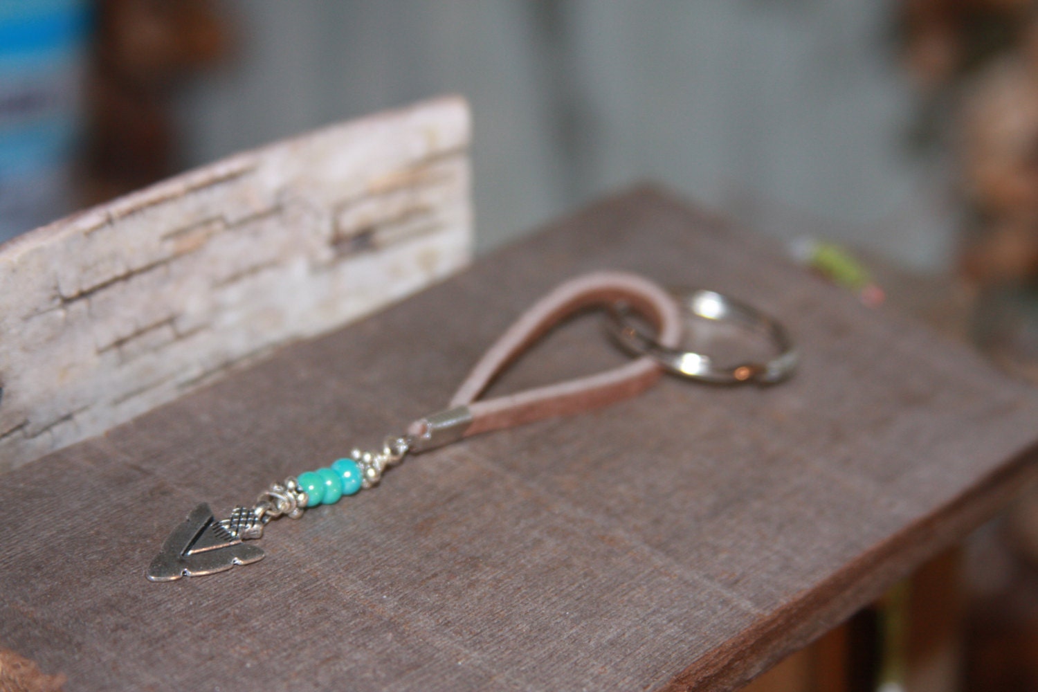 Arrow Keychain. Arrowhead Keychain. Leather Arrow Keychain.