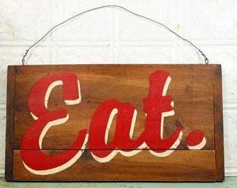 Red eat sign | Etsy