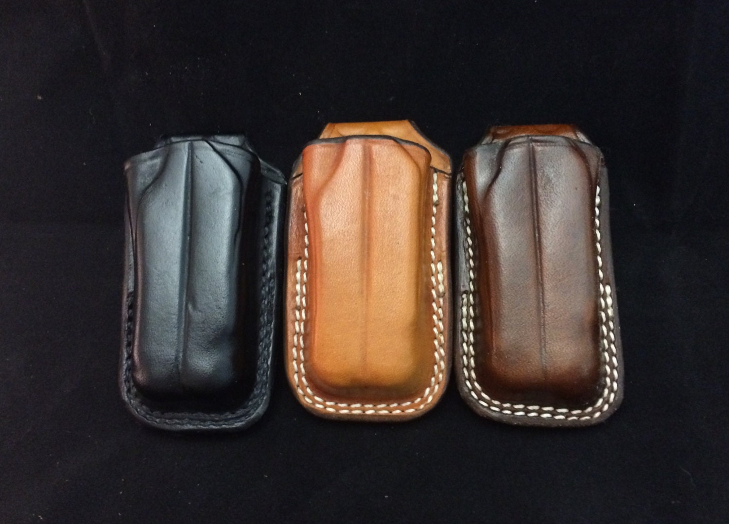 Custom leather open top leatherman sheath for the Wave