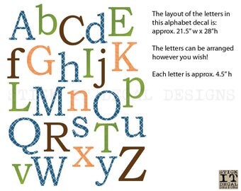 Alphabet wall decals | Etsy
