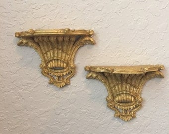 Gold shelf brackets | Etsy