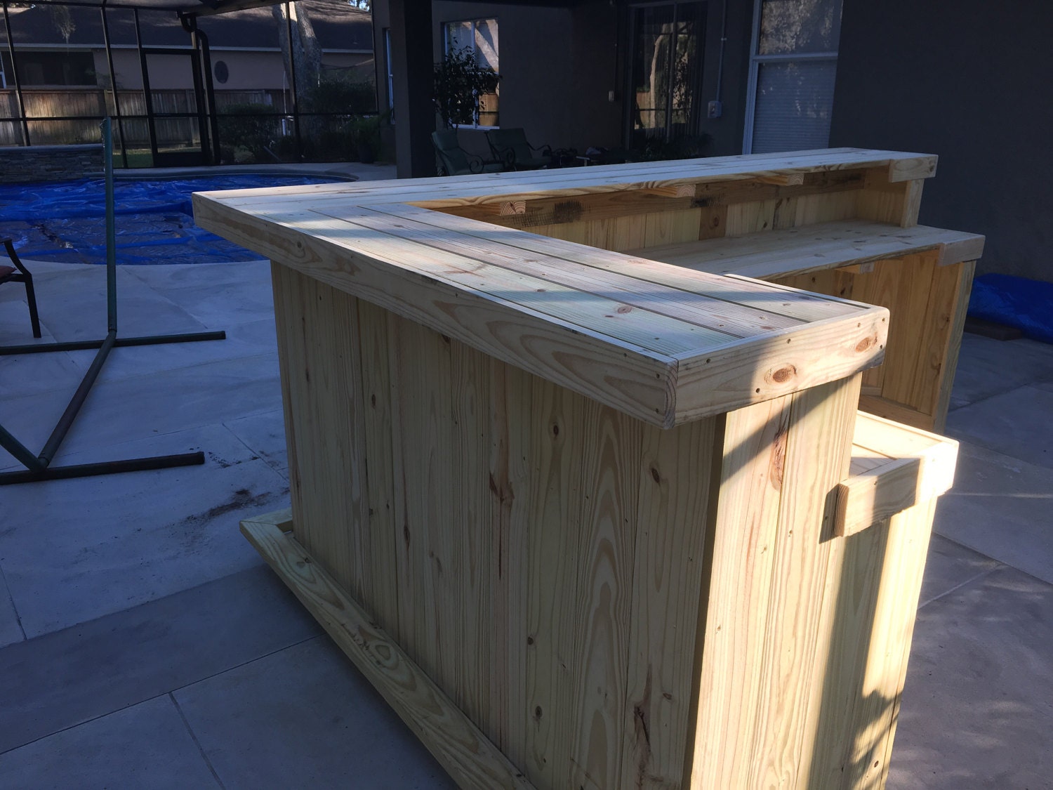 The Kitchen 10 X 6 2 Level L Shaped Rustic Wood Handmade Outdoor The Kitchen 10 X 6 2 Level L Shaped Rustic Wood Handmade Outdoor