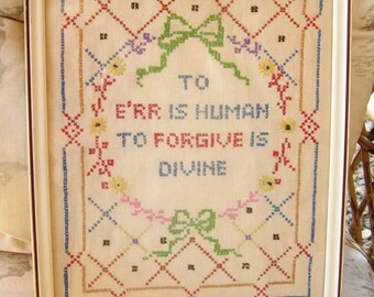 Painted cross stitch | Etsy