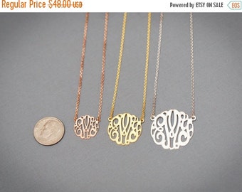 Monogram necklace | Etsy