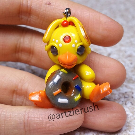 Items similar to FNAF Chica Inspired Chick Polymer Clay Keychain on Etsy